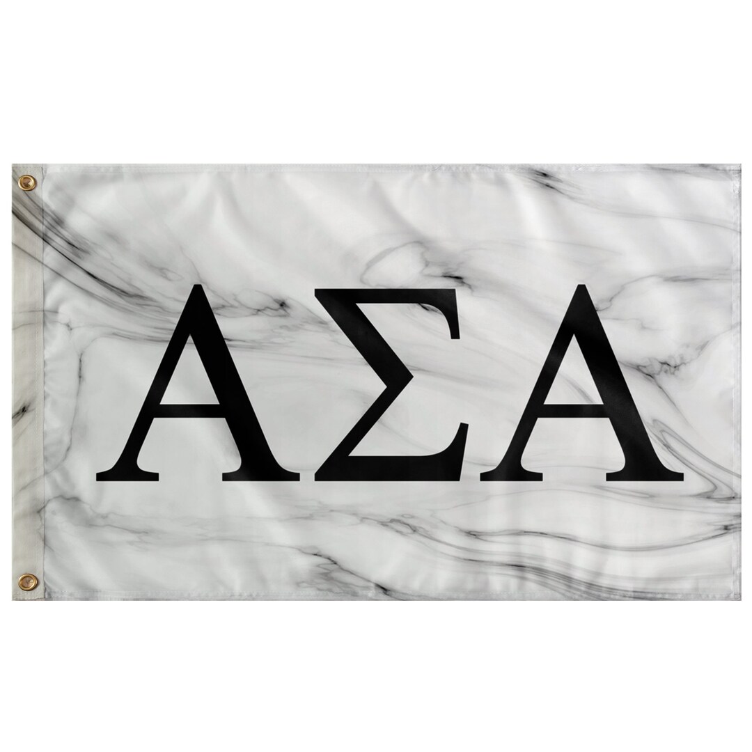 Alpha Sigma Alpha White Marble Flag - Etsy