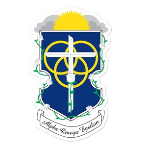 Alpha Omega Epsilon Crest Sticker - Etsy