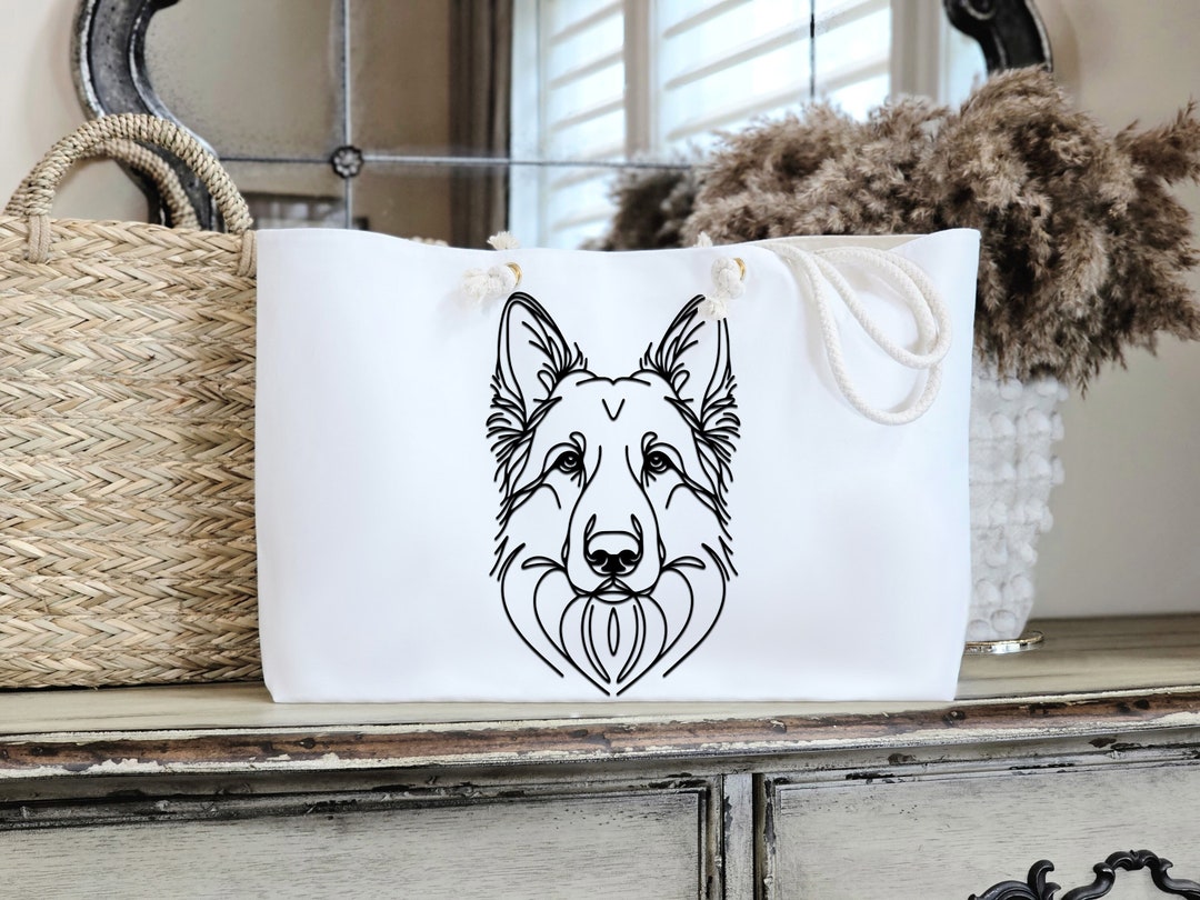 Personalized German Shepherd Line Art Weekender Bag, Shepherd Lover ...
