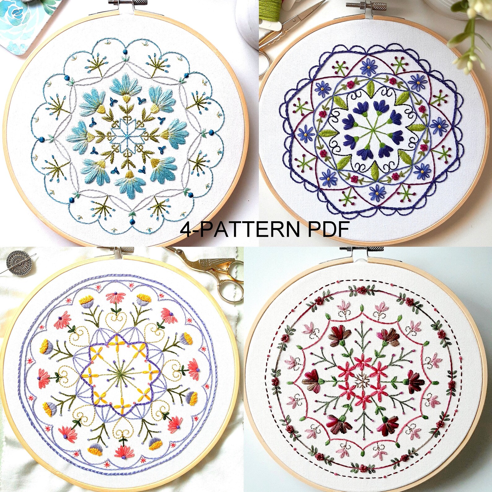 Mandala Pattern Bundle - Mandala Embroidery Patterns - PDF Download ...