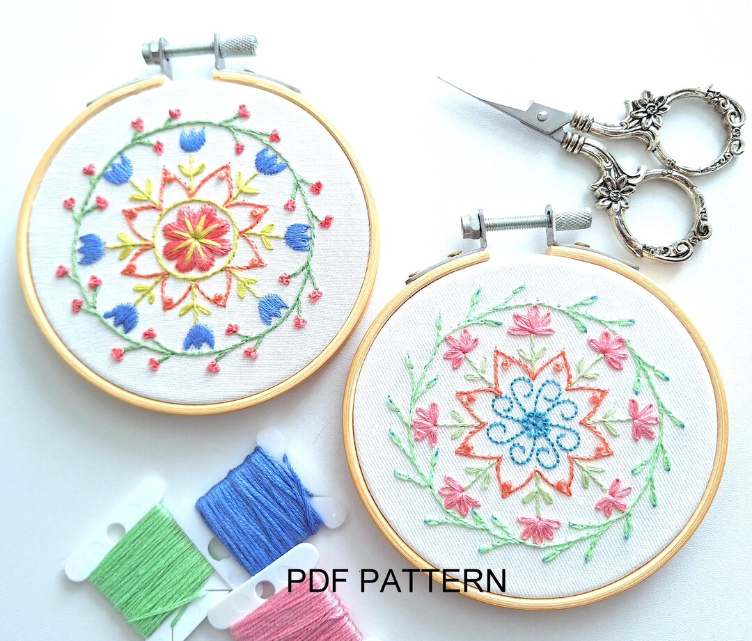 Mini Mandalas - Embroidery Pattern - PDF Download - DIY Embroidery ...