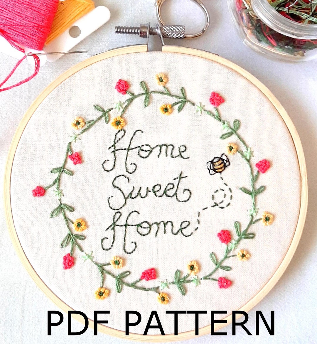 Home Sweet Home - Embroidery Pattern - PDF Download - DIY Embroidery - Etsy