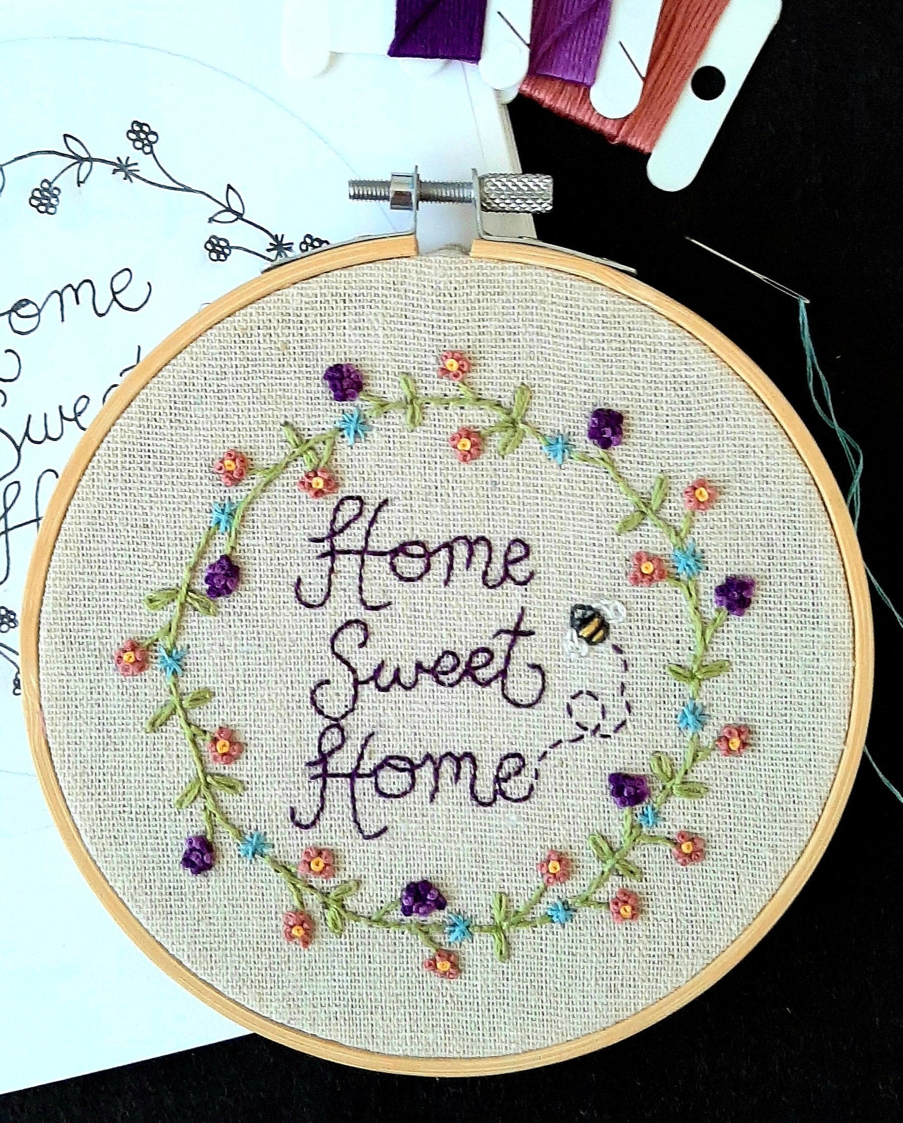 Home Sweet Home - Embroidery Pattern - PDF Download - DIY Embroidery - Etsy
