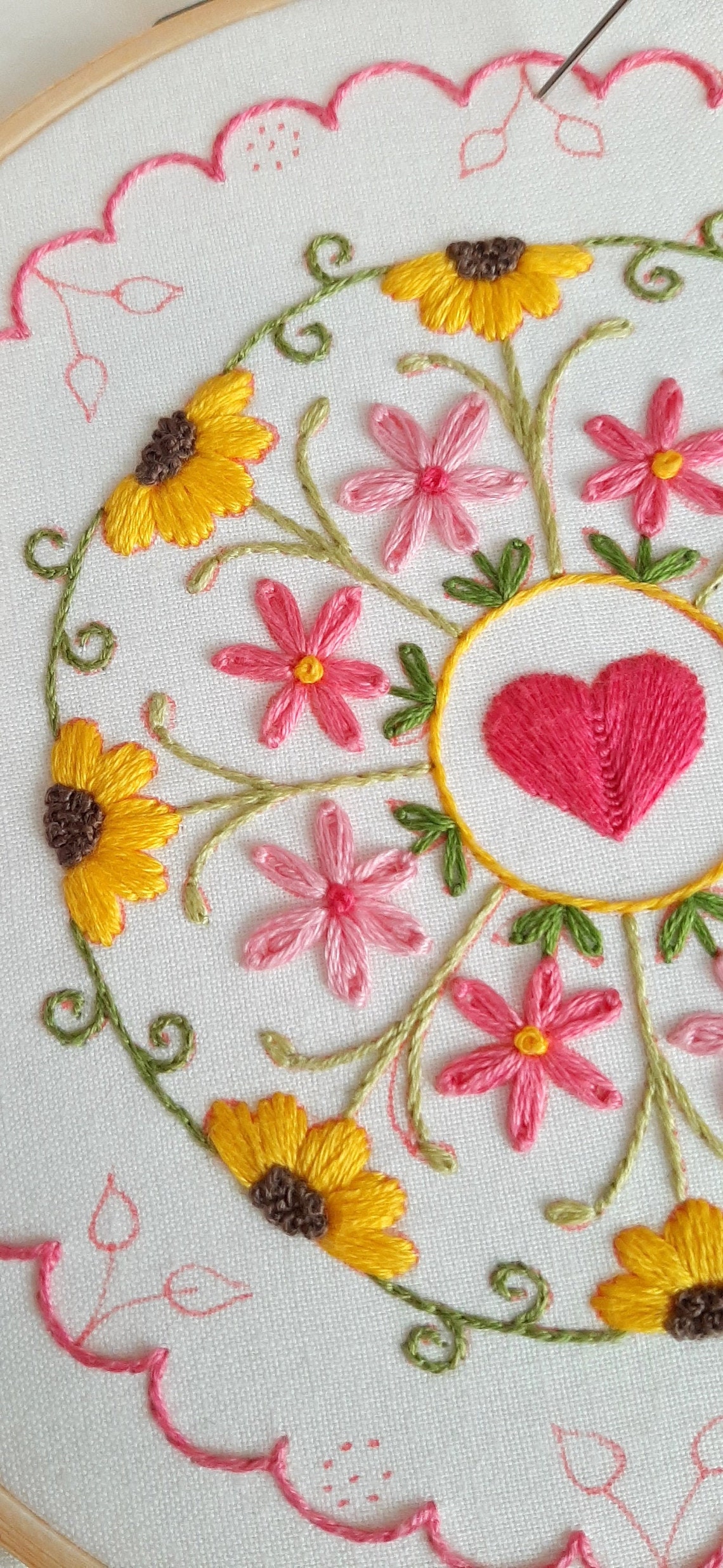 Sunny Mandala Hoop Embroidery Embroidery Pattern PDF - Etsy