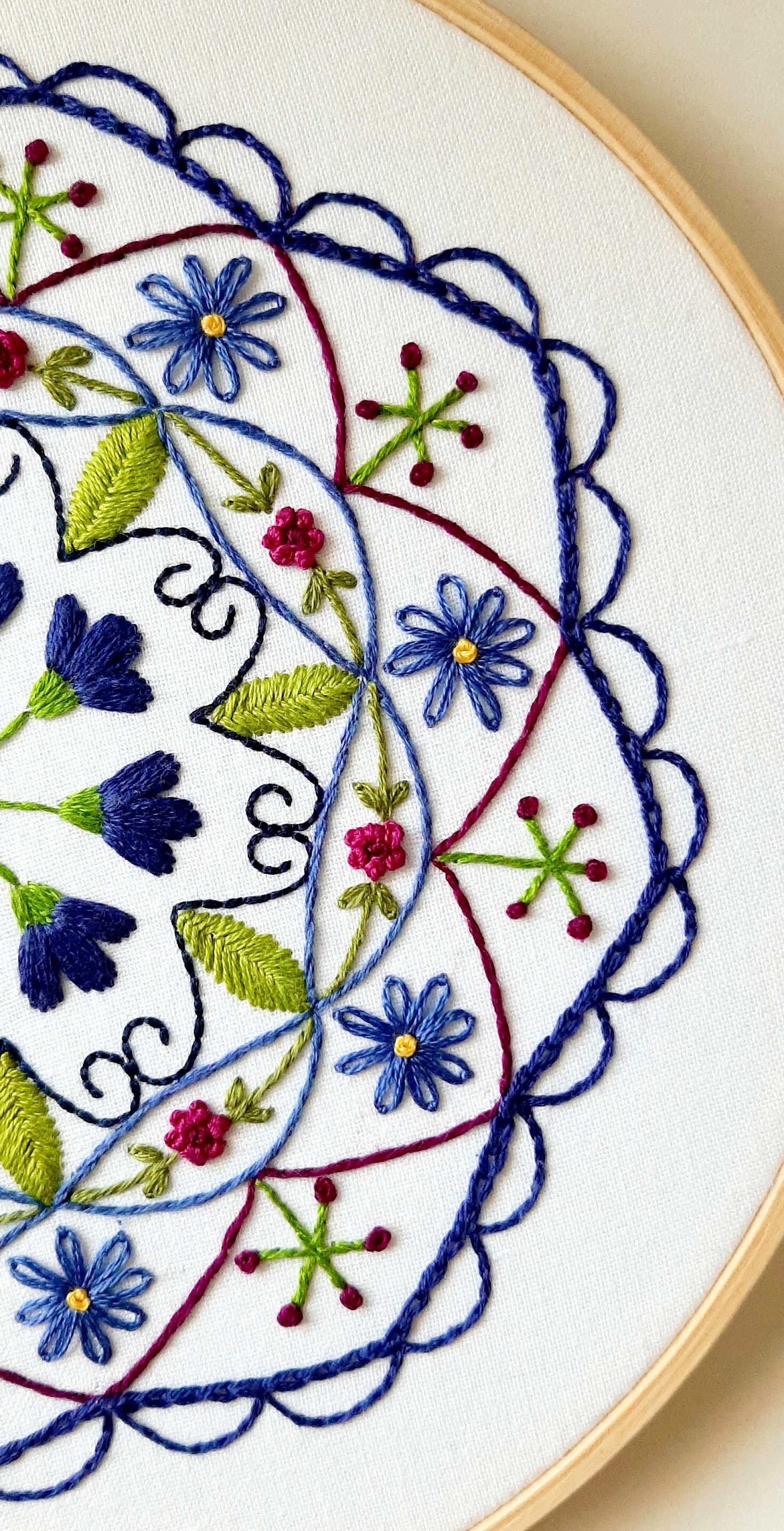 Kaleidoscope Embroidery Pattern - PDF Download - DIY Embroidery - Hoop ...