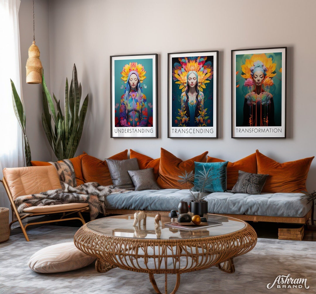 SET of 3 PRINTABLE Spiritual Yoga Studio Wall Art Prints - Etsy