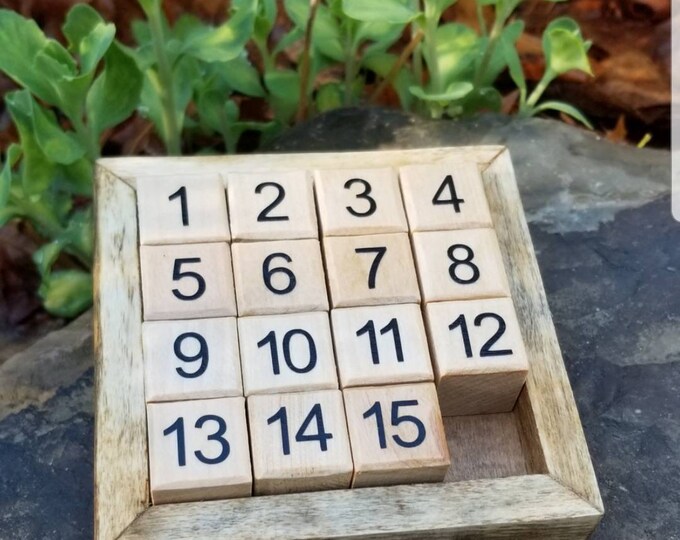 Wooden Fifteen Puzzle Game - Etsy