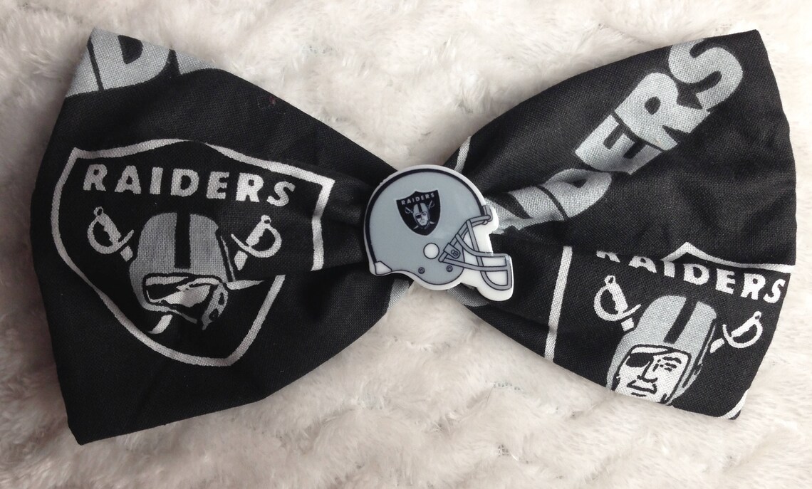NFL Oakland Raiders Football Sports Fabric Hair Bow Clip - Etsy