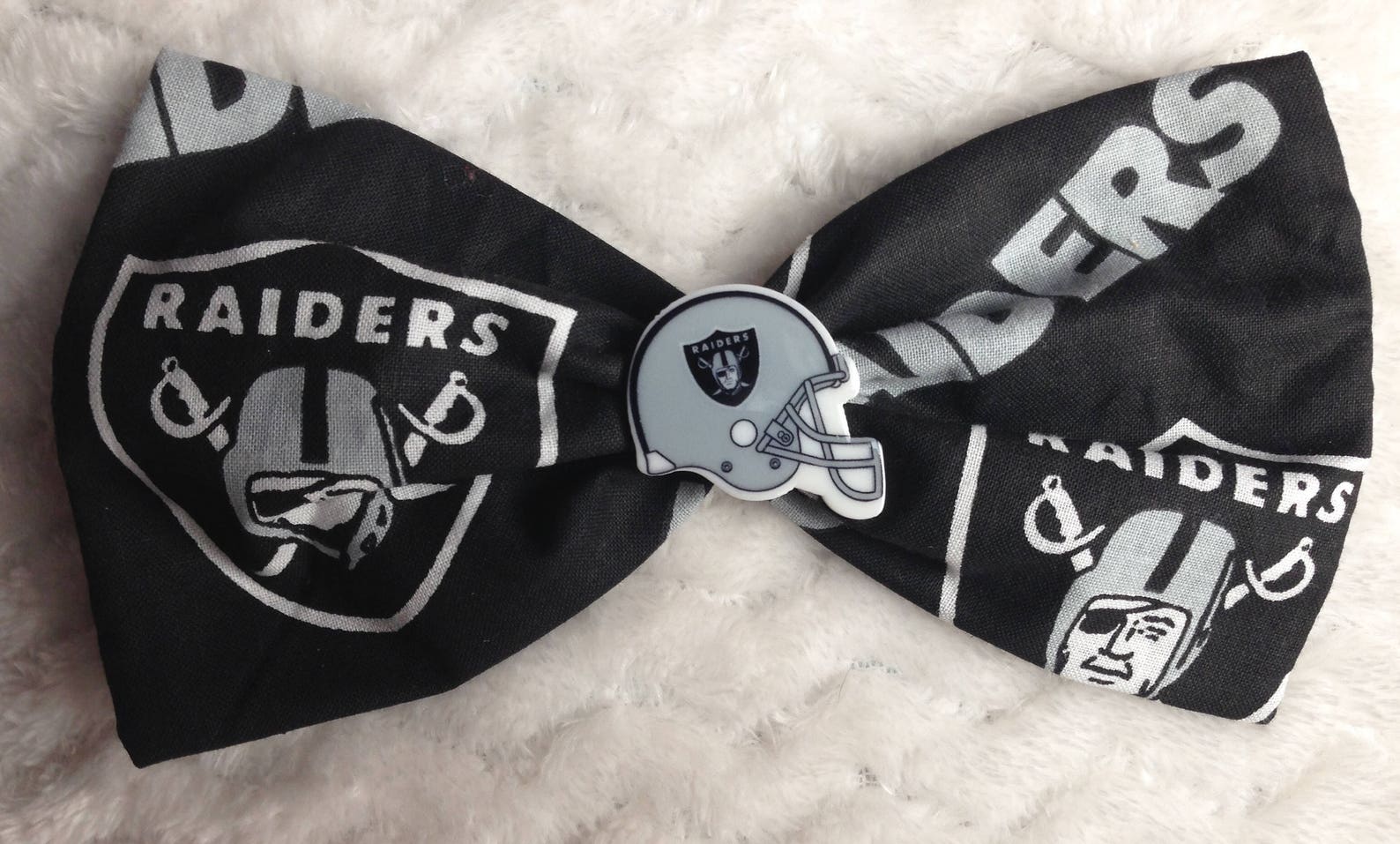 NFL Oakland Raiders Football Sports Fabric Hair Bow Clip - Etsy
