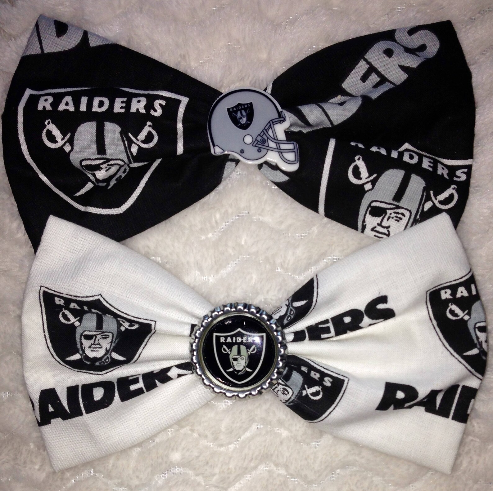 NFL Oakland Raiders Football Sports Fabric Hair Bow Clip - Etsy