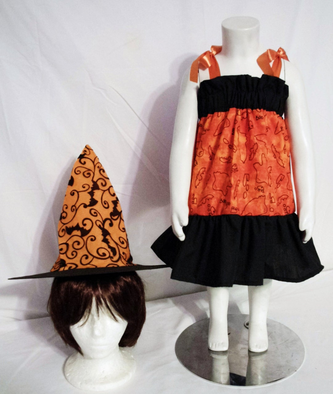 Girls Witch Orange/black Halloween Costume Sizes 12/18M 24M/2T 3T/4T or ...