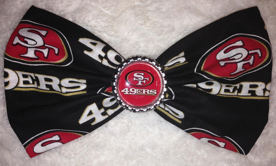 NFL San Francisco 49ers Football Sports Fabric Hair Bow Clip - Etsy
