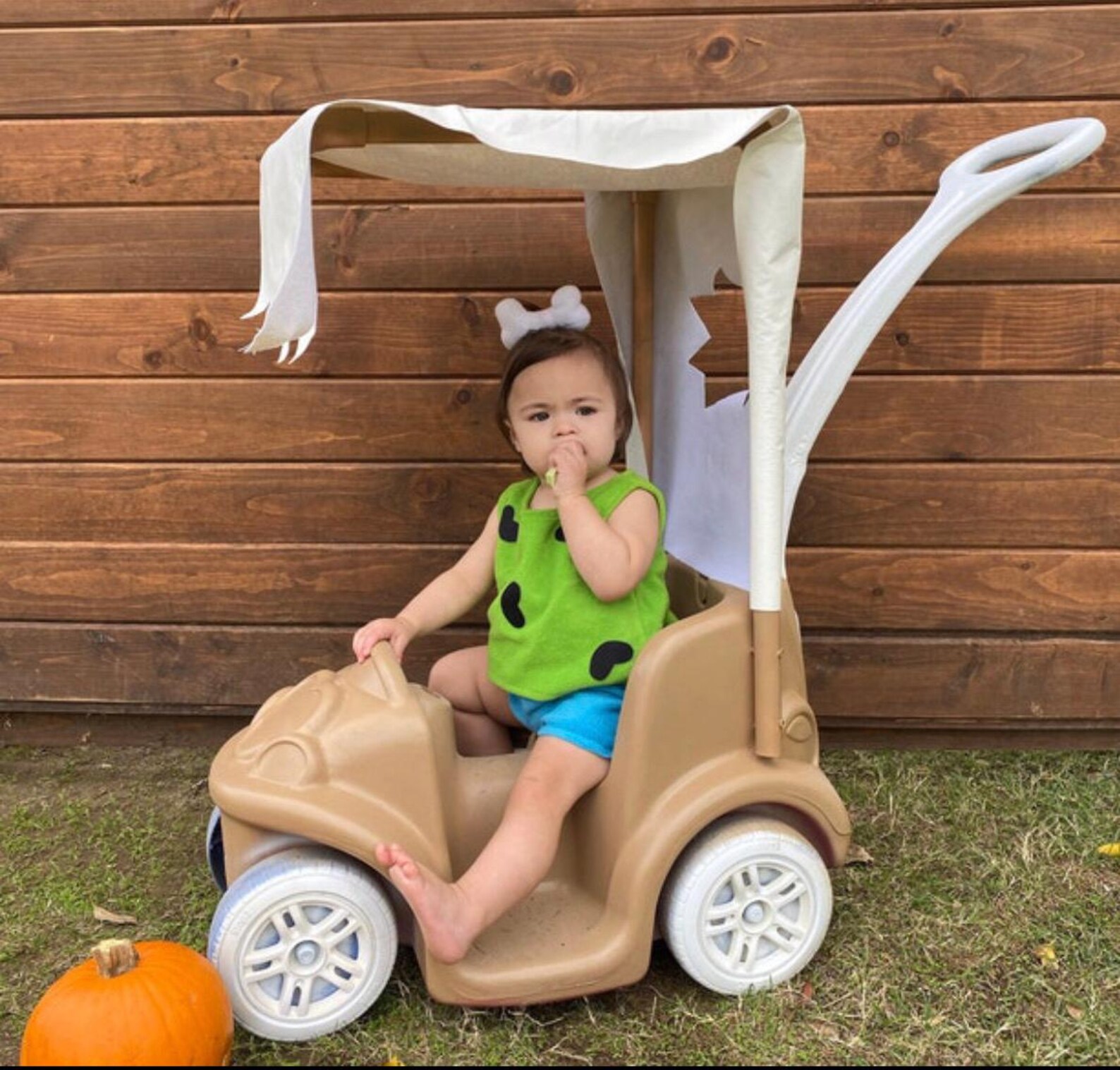 READY TO SHIP Pebbles Flintstones Child Halloween Costume Lime Top W ...