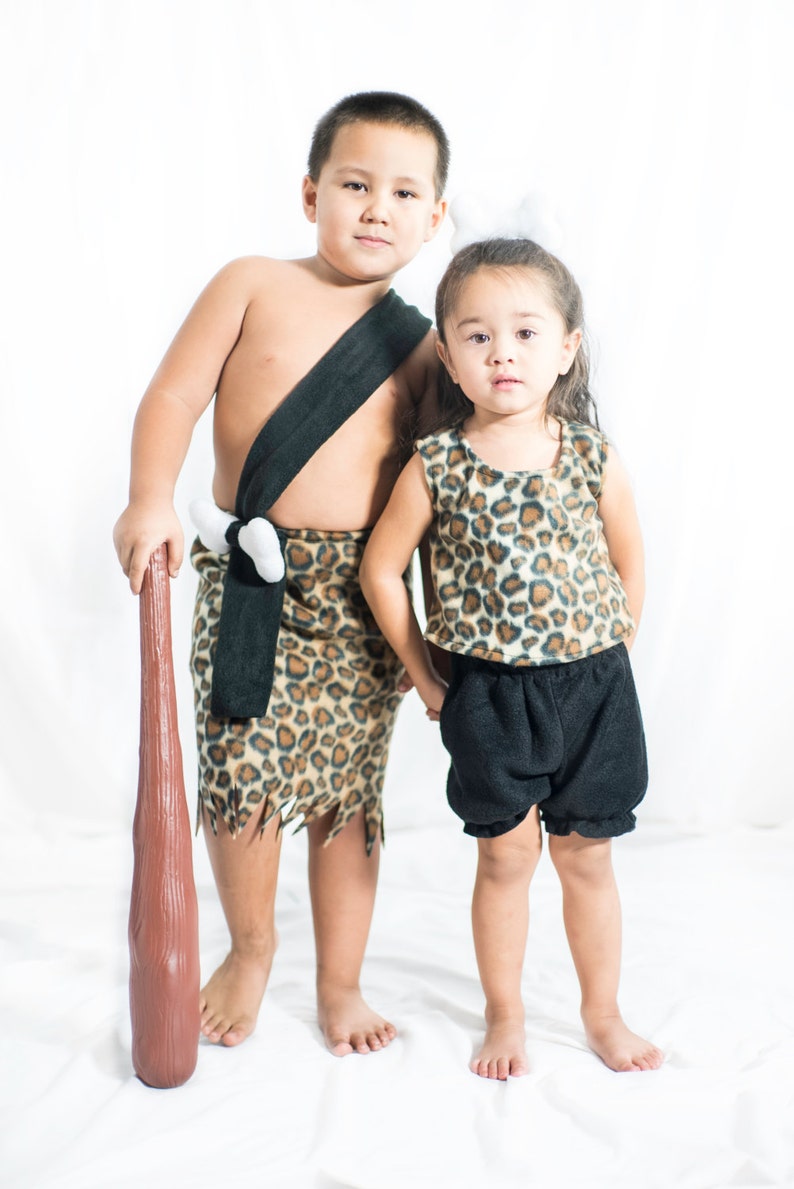 Animal Print Cheetah Leopard Bamm Bamm Cave Boy Halloween Costume Sizes ...