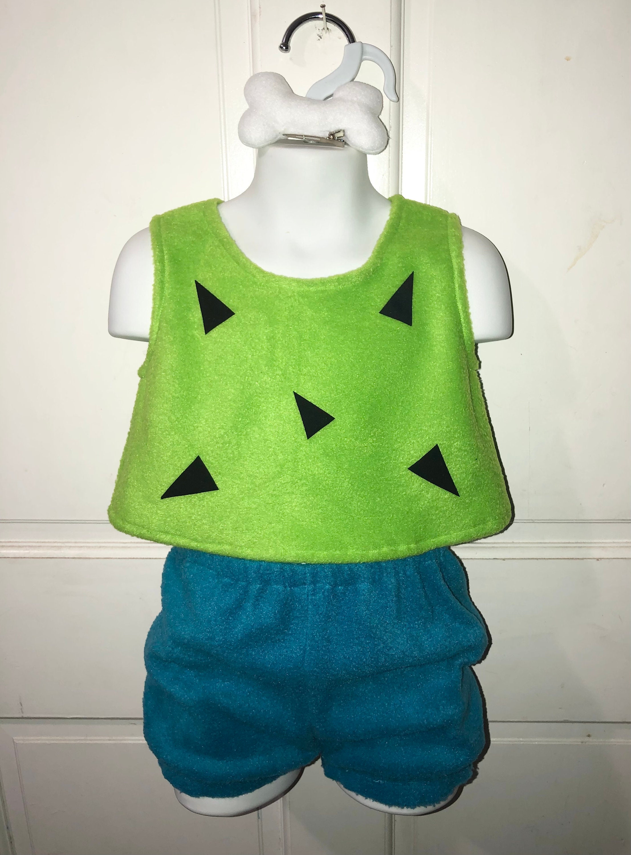 READY TO SHIP Pebbles Flintstones Child Halloween Costume Lime Top W ...