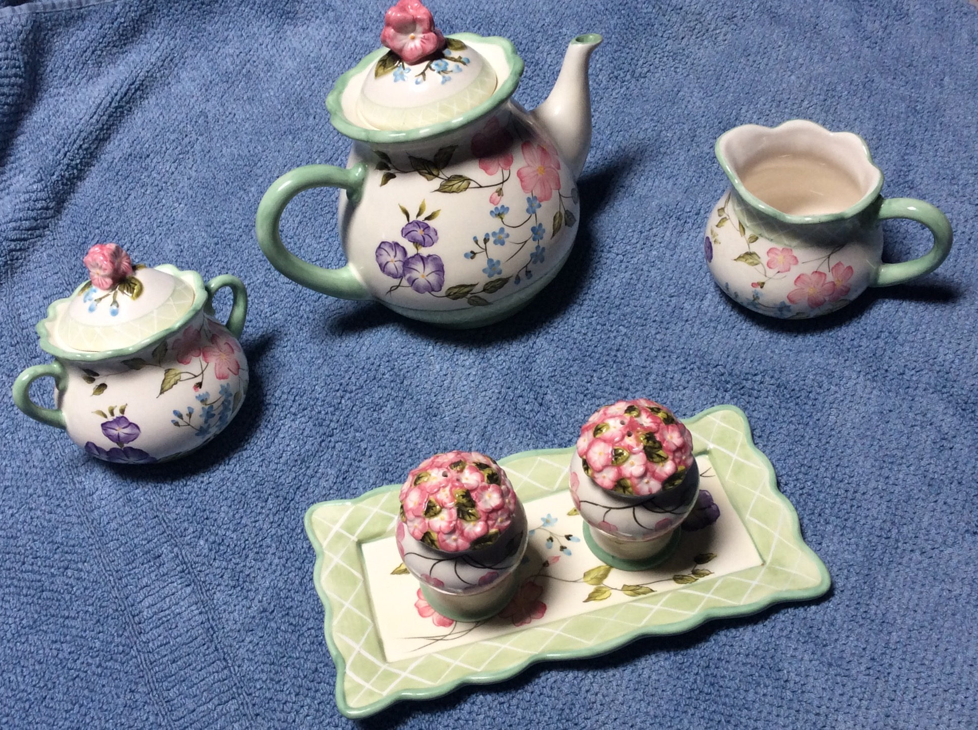 Floral 6 Piece TEA SET Dogwood Pansies Wild Flowers - Etsy
