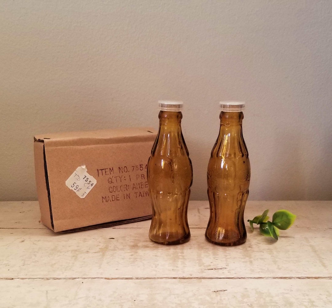 Rare Vintage NOS Miniature Amber Glass Coca Cola Bottle Salt - Etsy