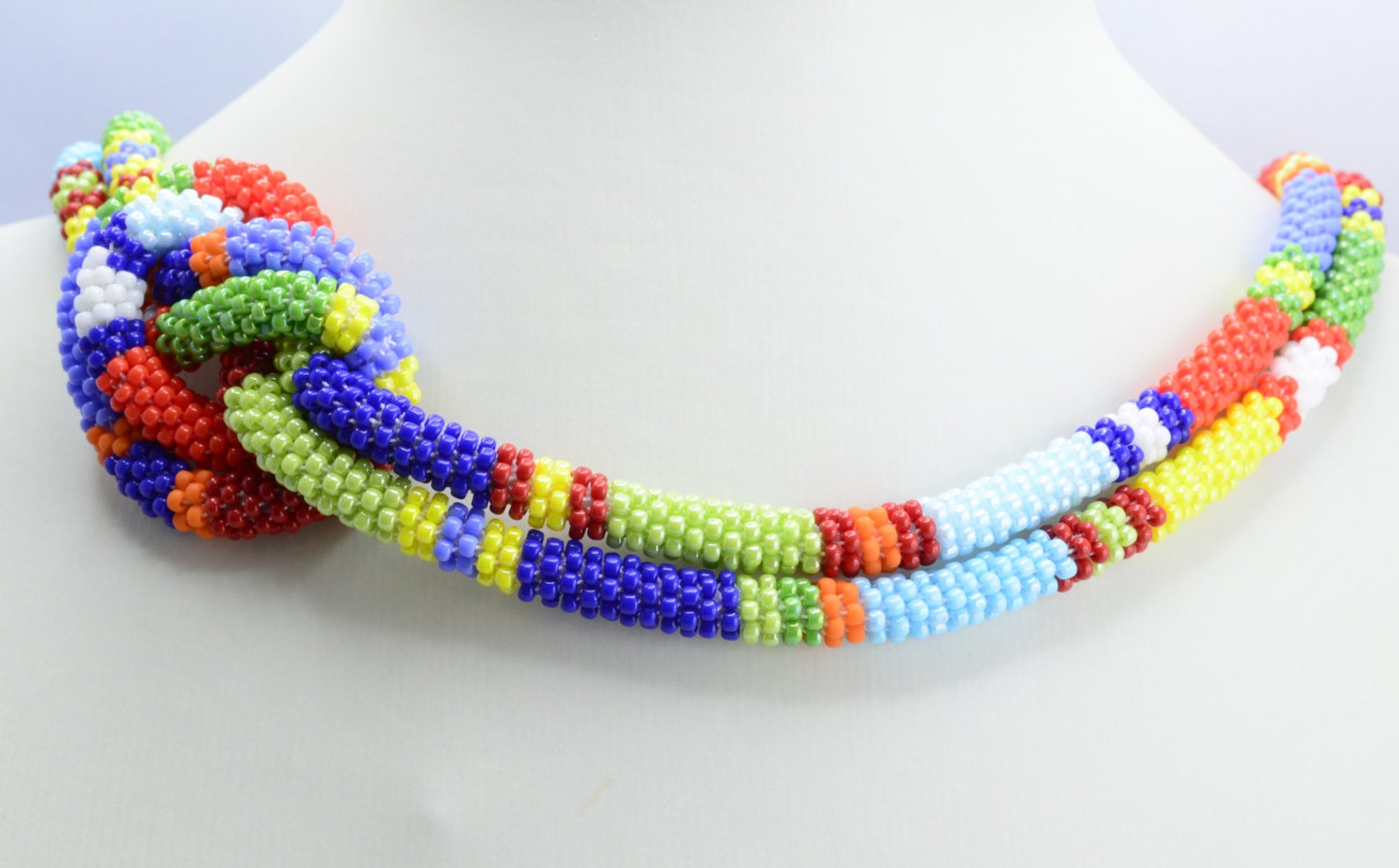 Necklace, Beadwork, Lariat,extra Long Beaded Crochet Rope,seed Beads ...