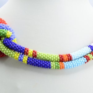 Necklace, Beadwork, Lariat,extra Long Beaded Crochet Rope,seed Beads ...