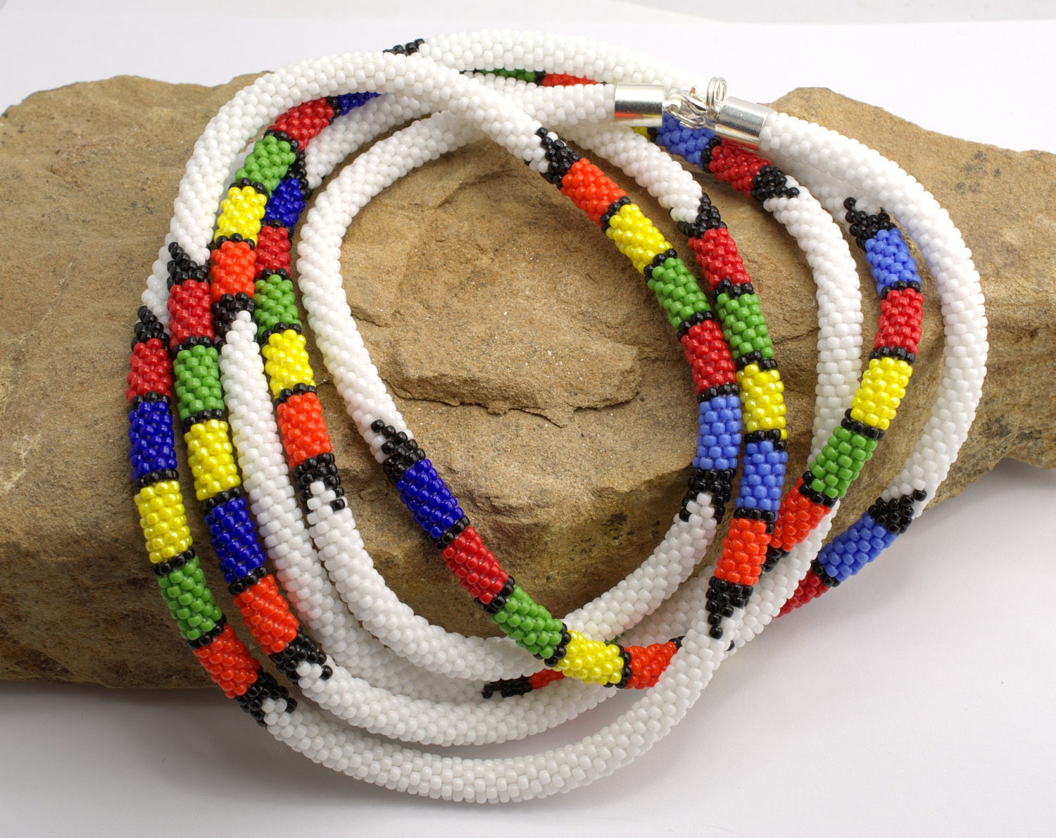 Necklace, Beadwork, Lariat,extra Long Beaded Crochet Rope,seed Beads ...