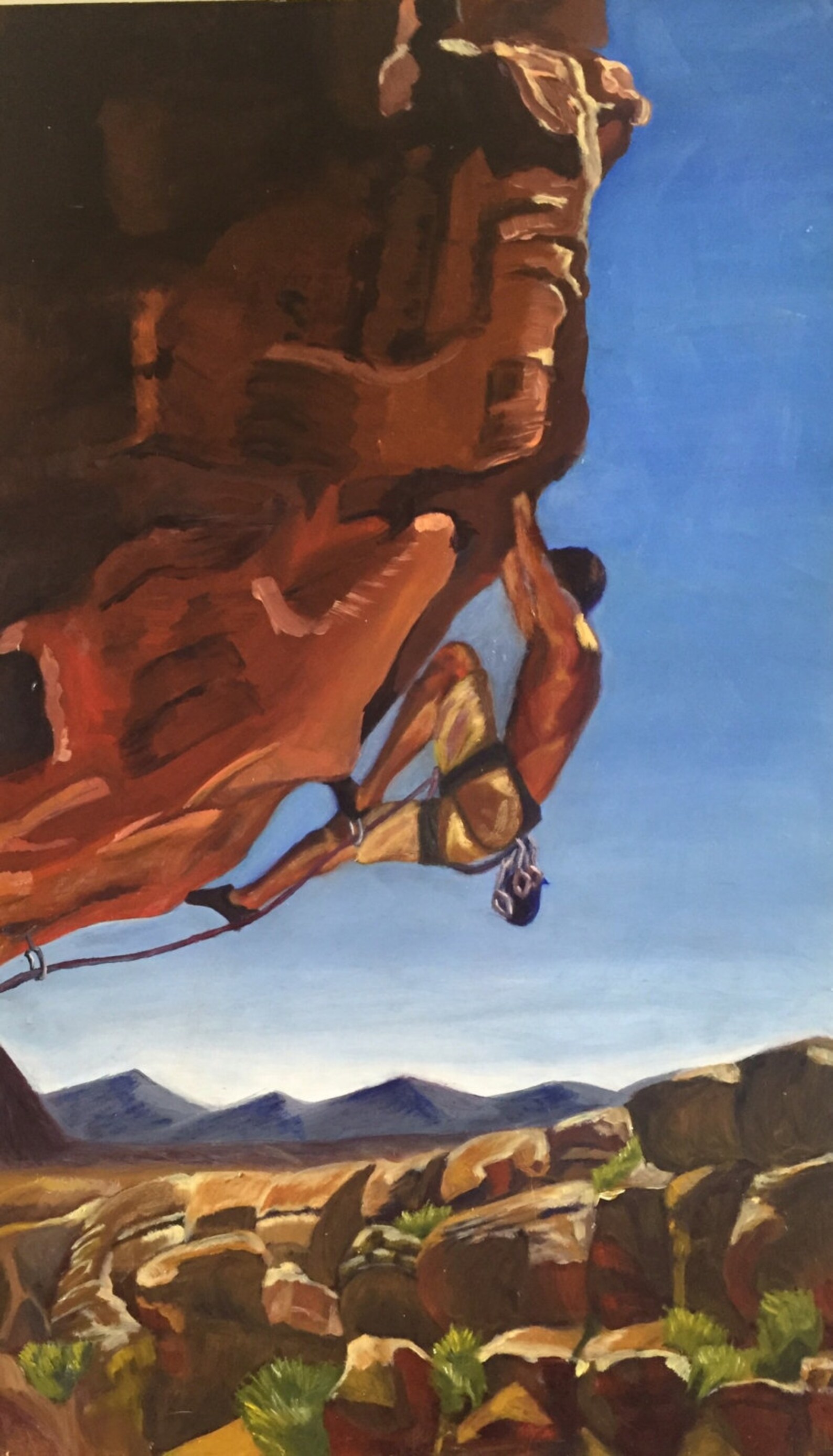 Red Rocks Ascent, Fine Art Print, Wall Art, Rock Climbing Art, Red ...