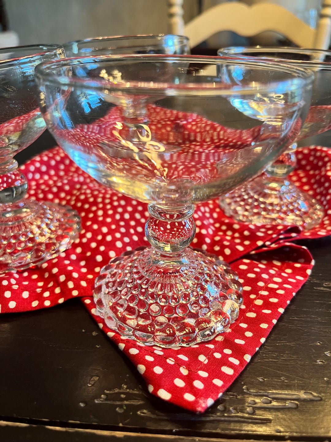 Vintage Bubble Foot Champagne/ Dessert Stemware - Etsy