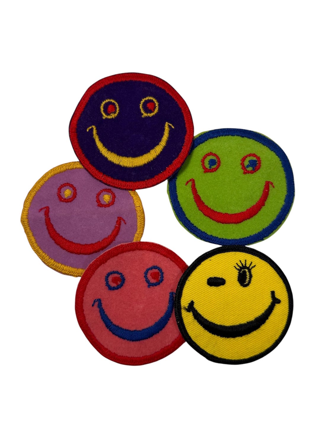 U PICK | Vintage 1970s Smiley Face Patches | Sew-on | Made of Fabric ...