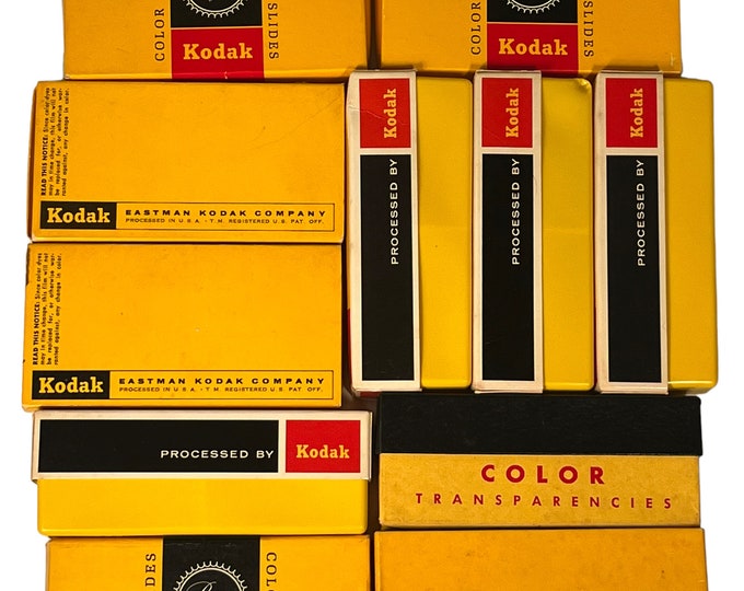Vintage Kodak BOX LOT 11 Empty Slide Boxes Classic Yellow Gold, Red ...