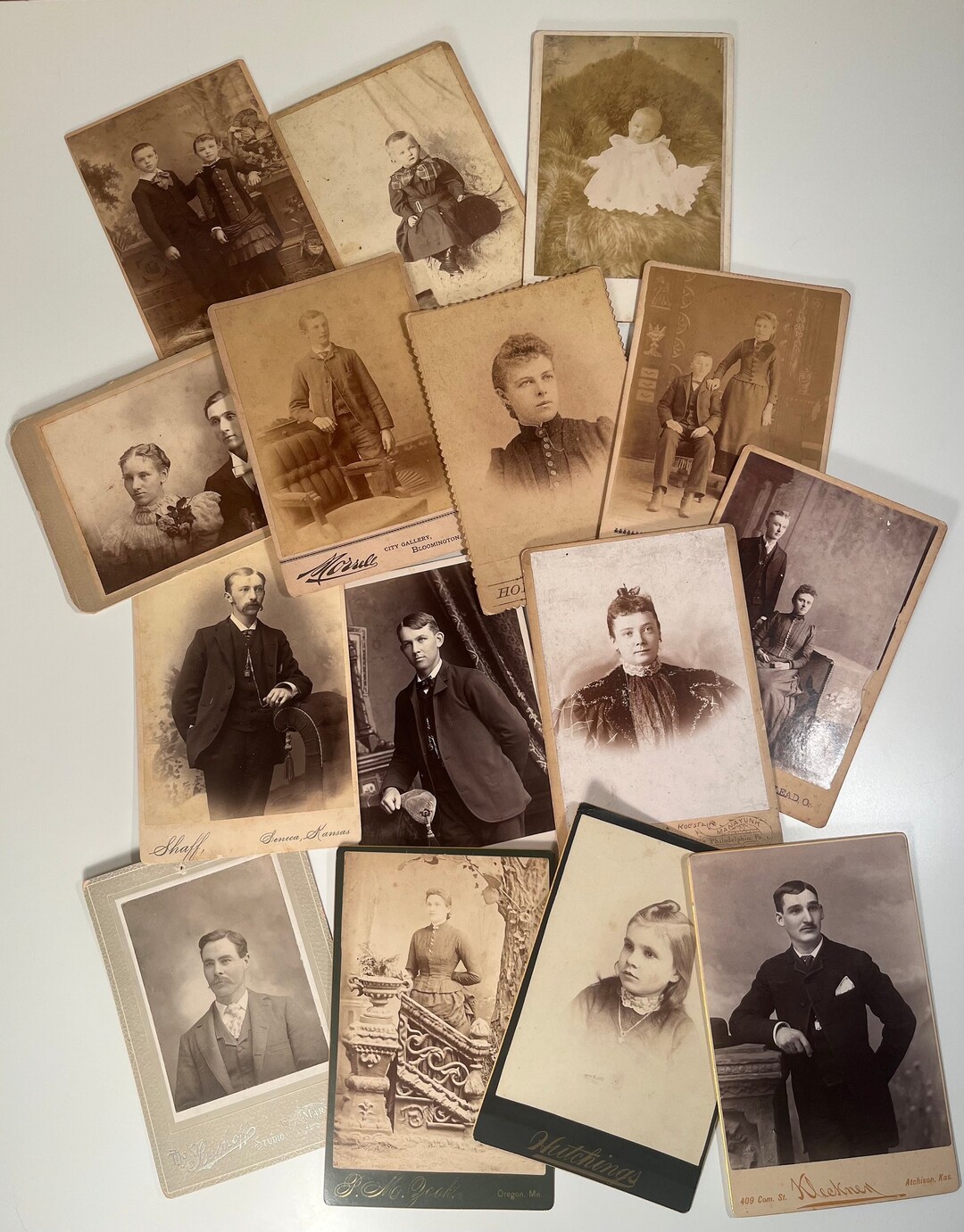 Mystery Pack 3 Antique Cabinet PHOTOS Early 1900s Sepia Toned Collage ...