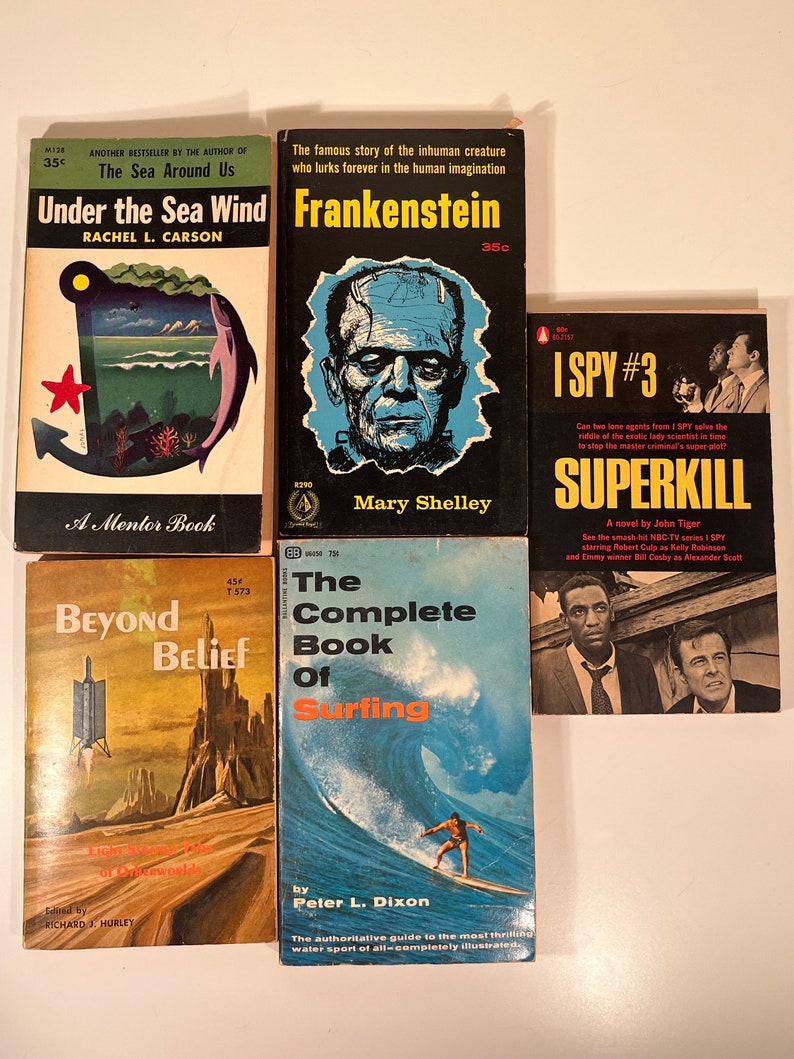 Vintage Paperbacks Lot of 10 Books Instant Library Mid Century Titles ...