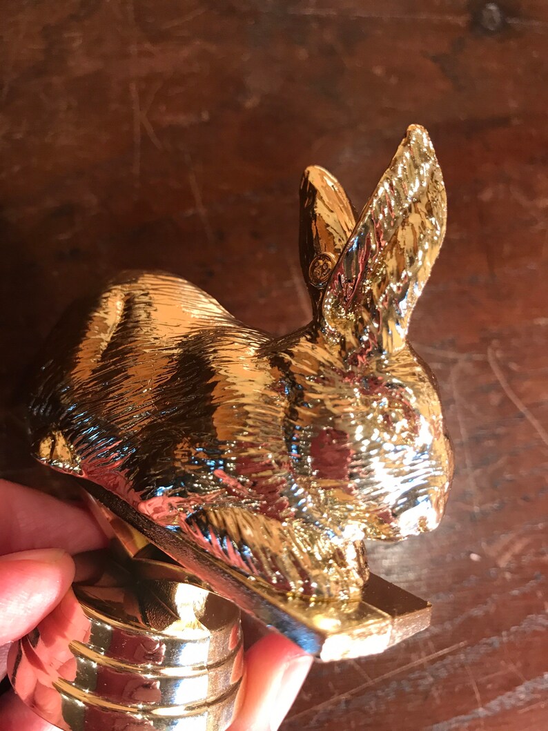 Vintage Bunny Rabbit Trophy Topper Shiny Gold Plastic & | Etsy