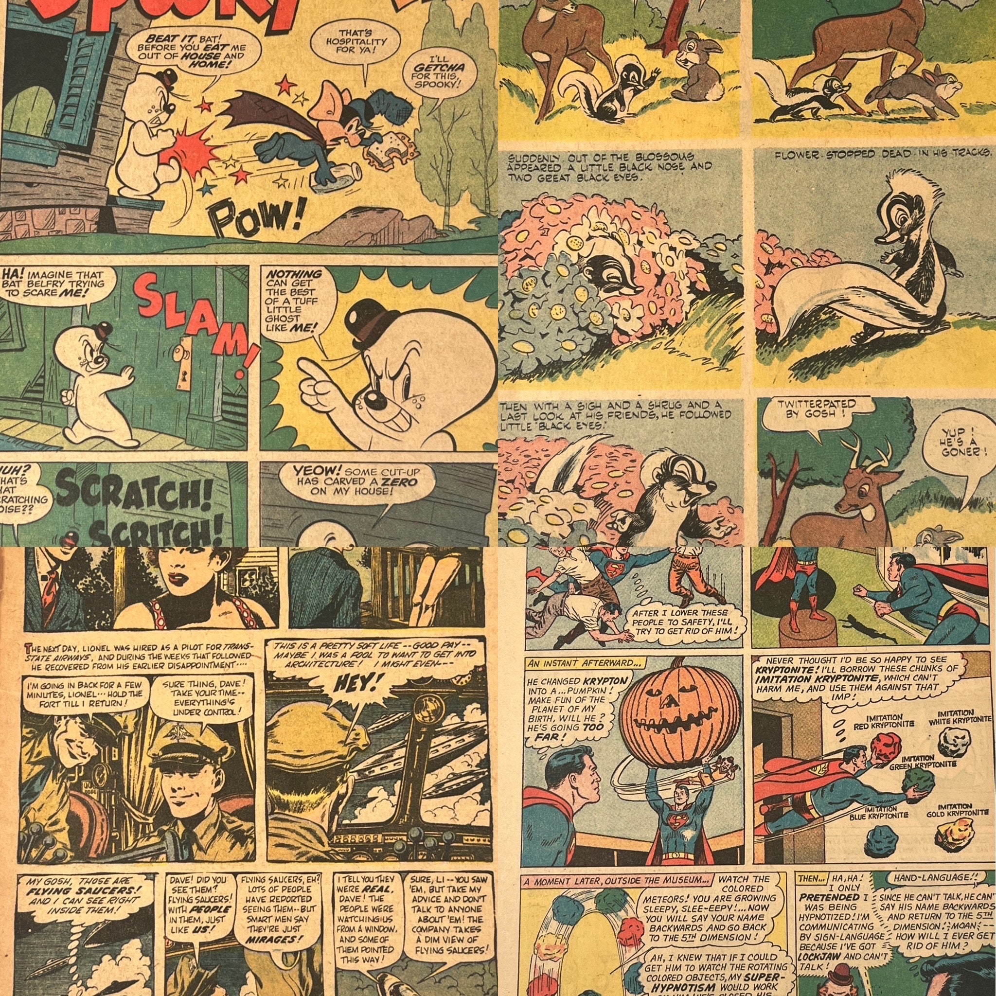 Pack of 20 Vintage Comic Book Pages Color Cartoons / Funny Pages ...