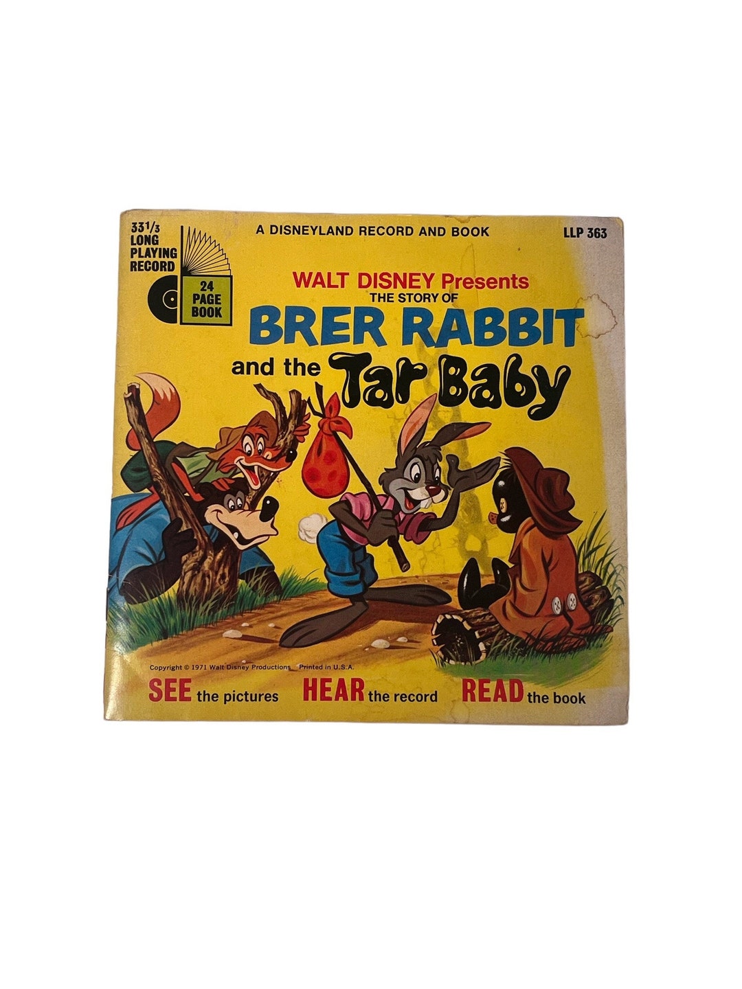 Vintage 1971 A Disneyland Record and Book Walt Disney Productions BRER ...