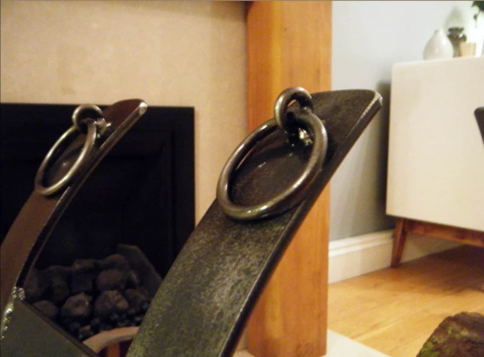 Wrought iron log holder metal log basket log storage | Etsy