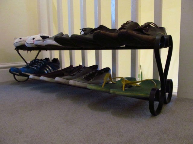 Wrought Iron Shoe Rack Extra Large Version, Metal Shoe Rack, Shoe ...