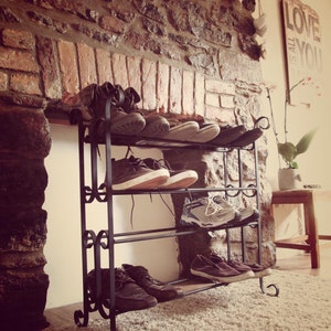 Metal Shoe Rack, Wrought Iron, Hallway, Boots, Custom, Shoe Storage ...