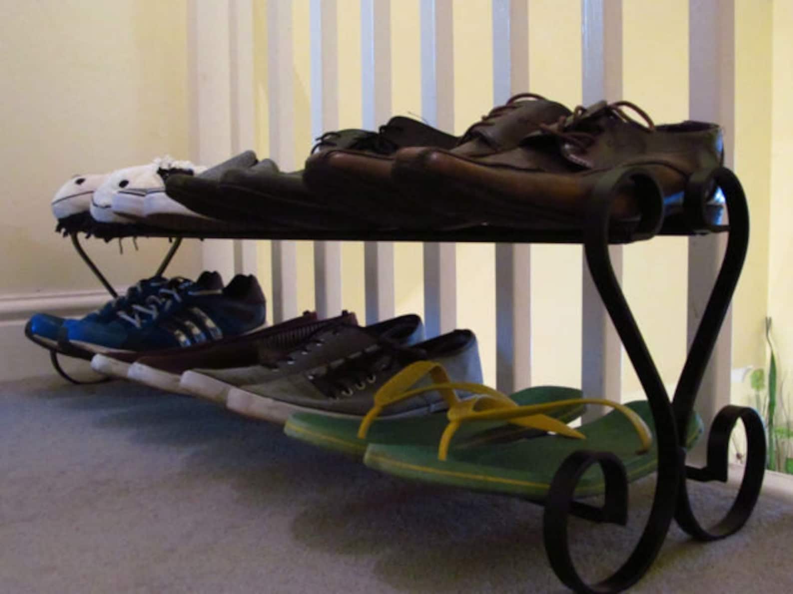 Wrought Iron Shoe Rack Extra Large Version, Metal Shoe Rack, Shoe ...
