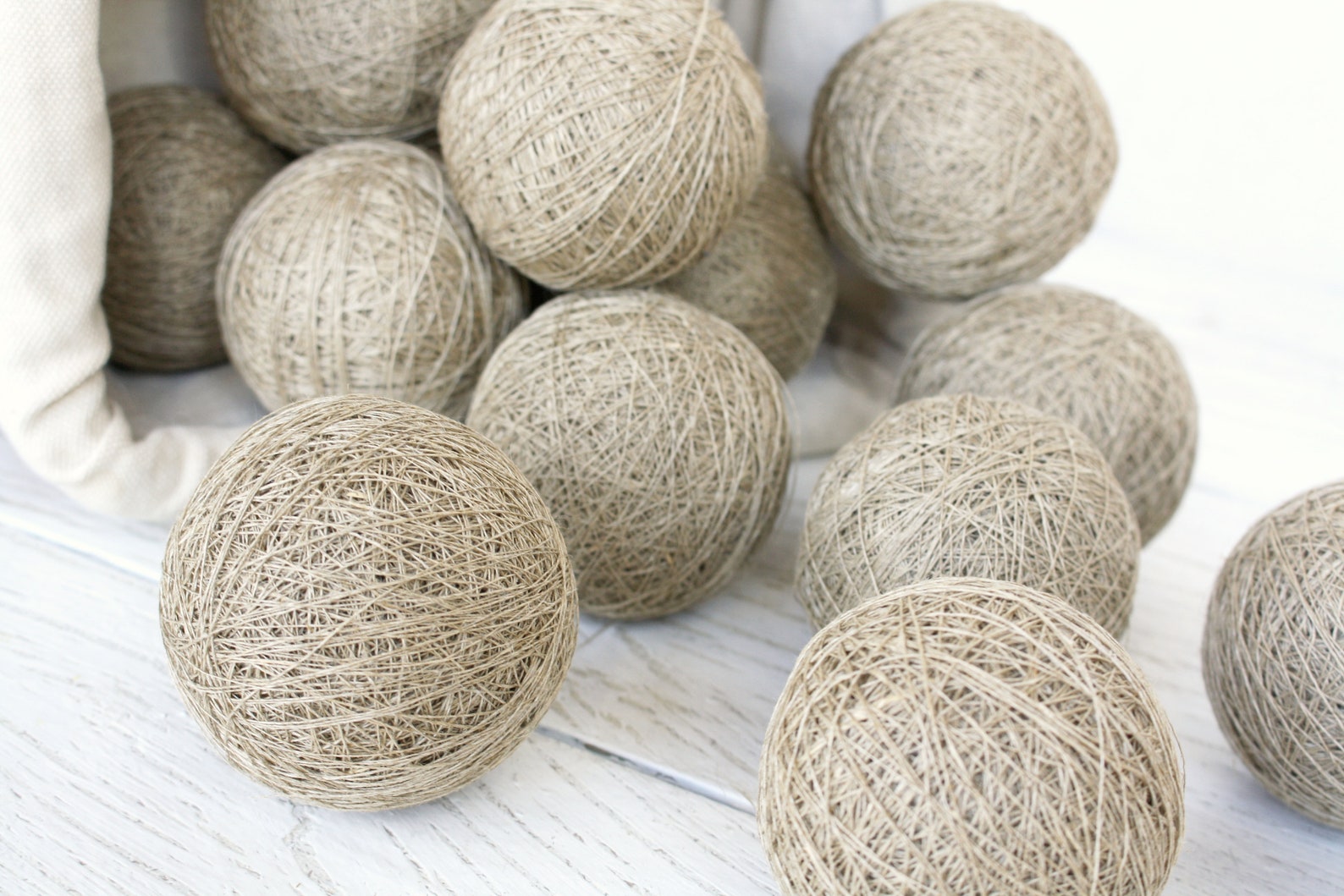 Pure Linen Thread Ball Vintage Handspun Natural Flax Yarn for | Etsy