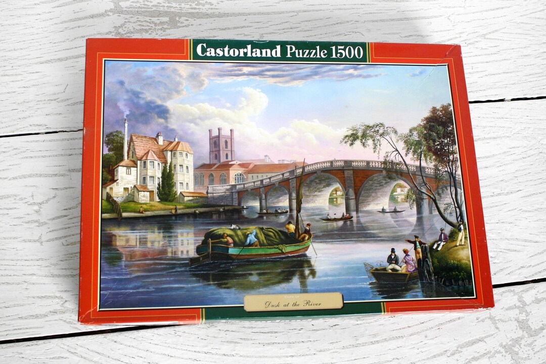 1500 Big Jigsaw Puzzle With Painting of River Thames Vintage Colorful ...