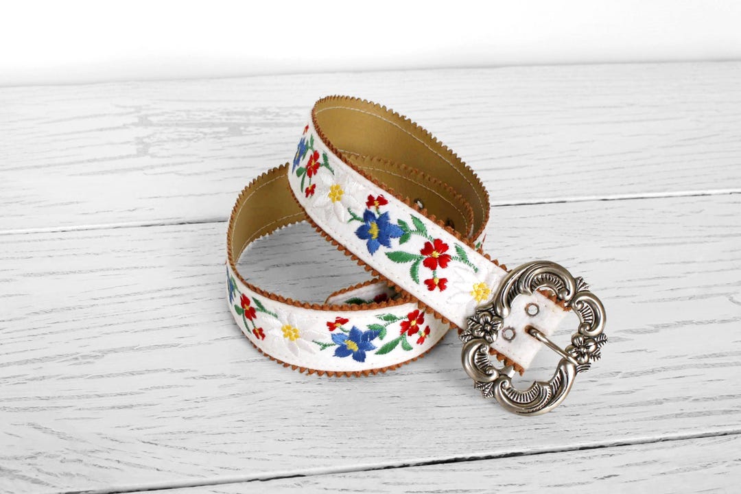 Vintage Norwegian Folk Belt Floral Embroidery Decorative Costume Belt ...