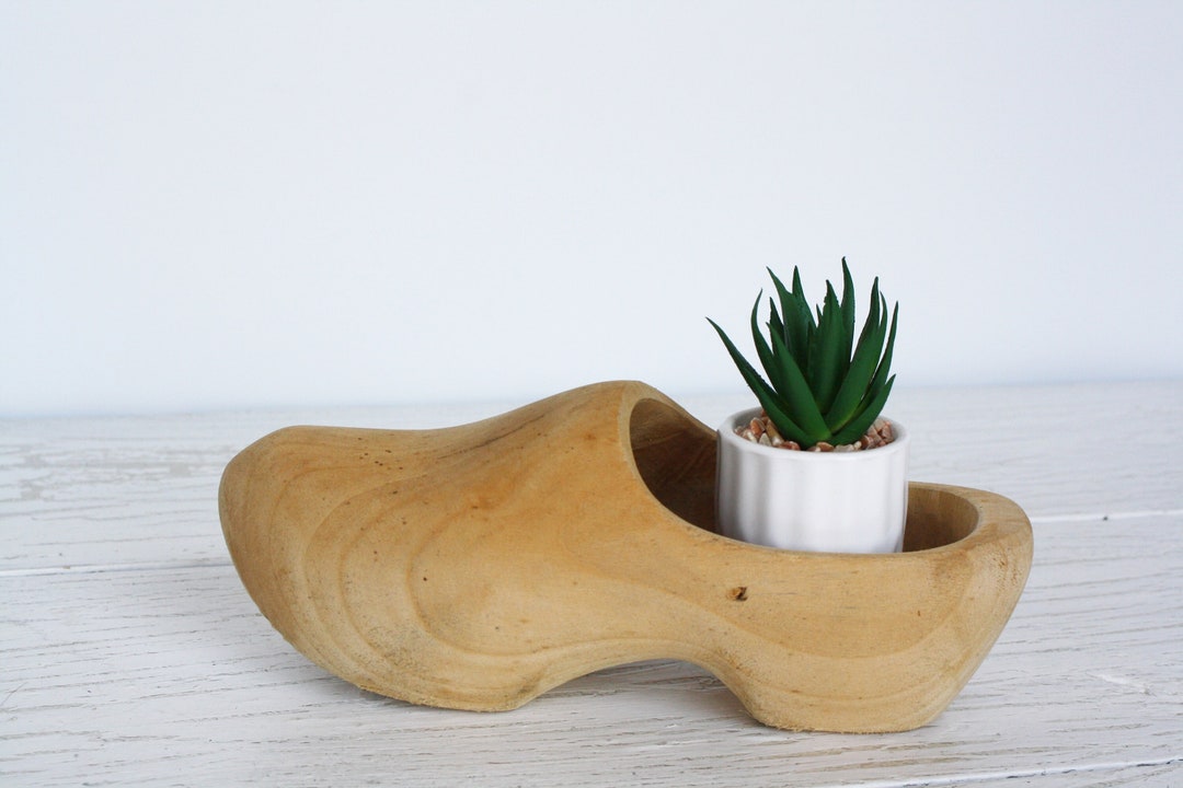 Rustic Wood Decor Vintage Wooden Clog Table Centerpiece French ...
