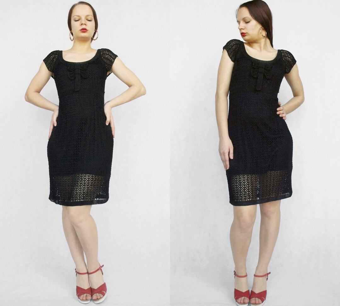 Bodycon Mesh Sheer Cocktail Dress Crochet Mini Dress See Through Sexy ...