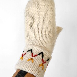 Traditional Swedish Wool Mittens Vintage off White Lovikka Pattern Warm ...