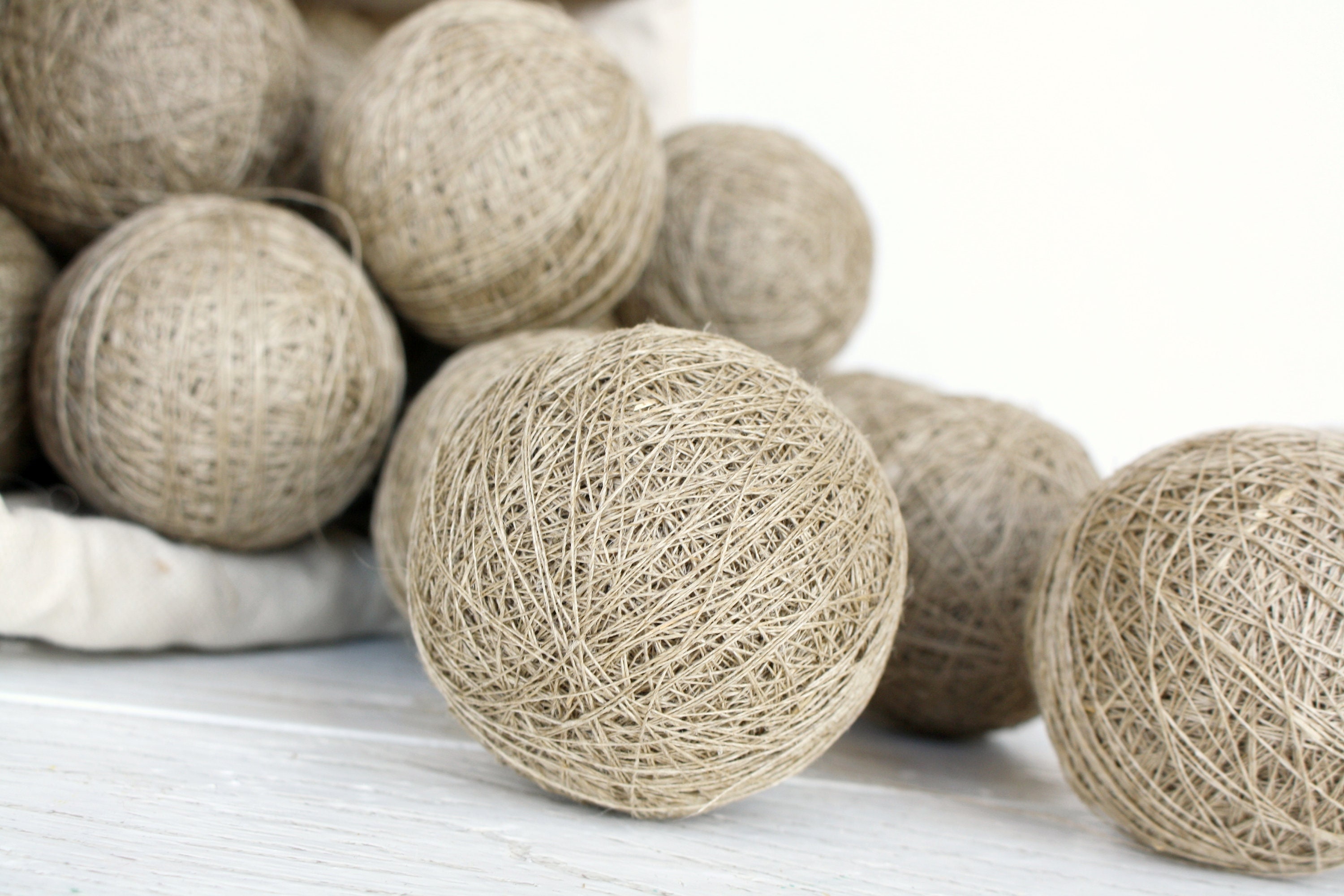 Pure Linen Thread Ball Vintage Handspun Natural Flax Yarn for - Etsy