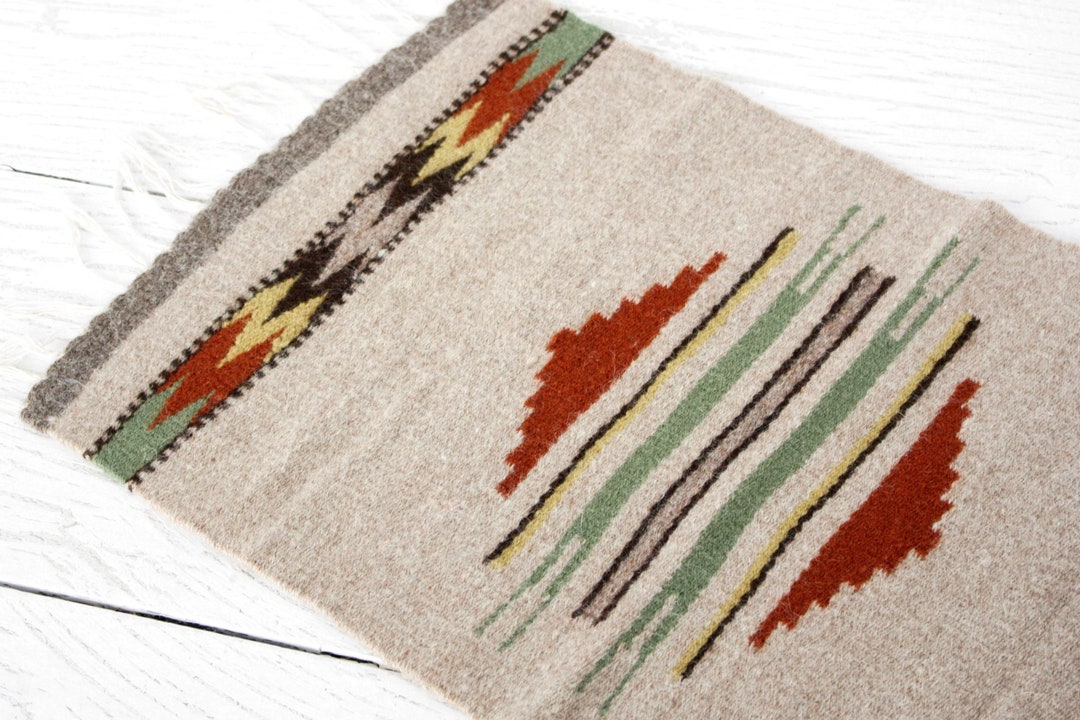 Woven Table Runner Vintage Southwestern Pattern Rectangular Wool ...