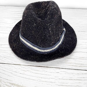 Vintage Black Felt Wool Fedora 80s Men's Dapper Trilby Hat Retro Formal ...