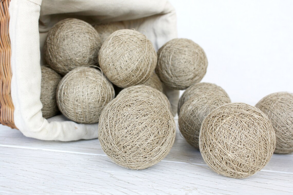 Pure Linen Thread Ball Vintage Handspun Natural Flax Yarn for | Etsy