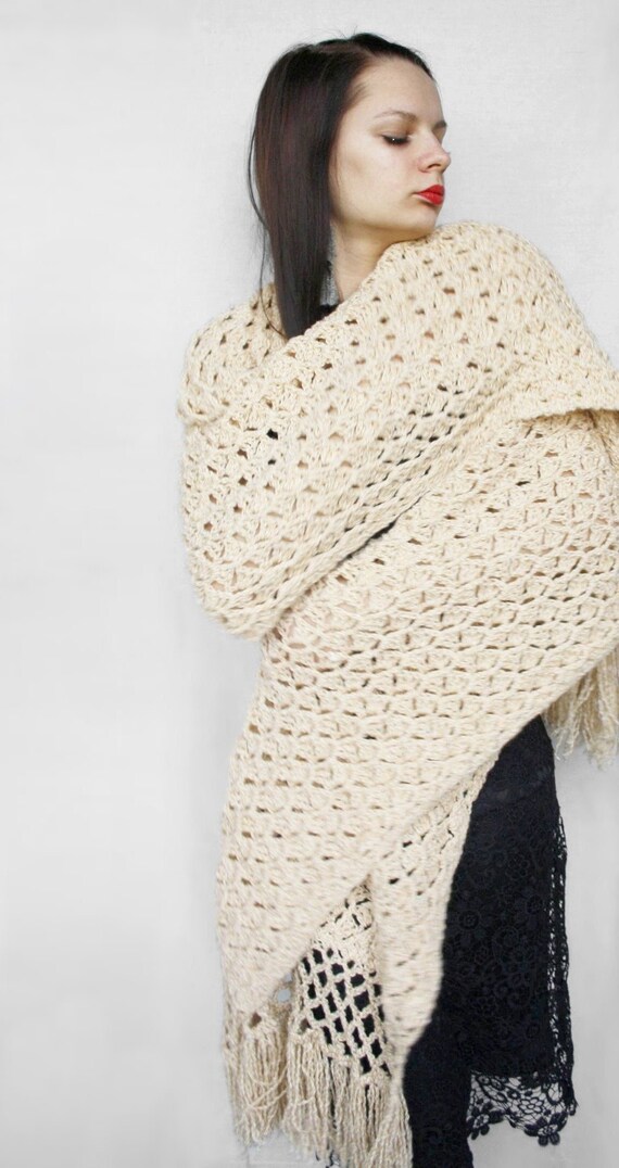 Vintage wool scarf shoulder - Gem