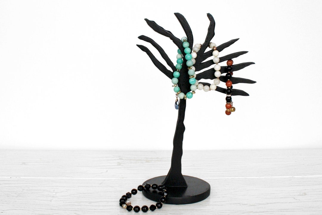 Jewelry Stand Tree Wood Hand Carved Jewellery Display Art Decoration ...
