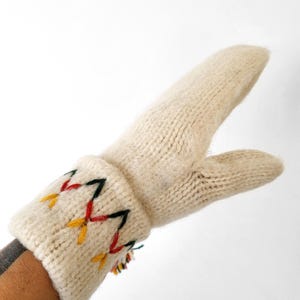 Traditional Swedish Wool Mittens Vintage off White Lovikka Pattern Warm ...